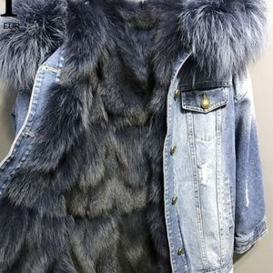 Jackets & Coats | Customs Made Fox Fur Hooded Denim Jacket | Poshmark